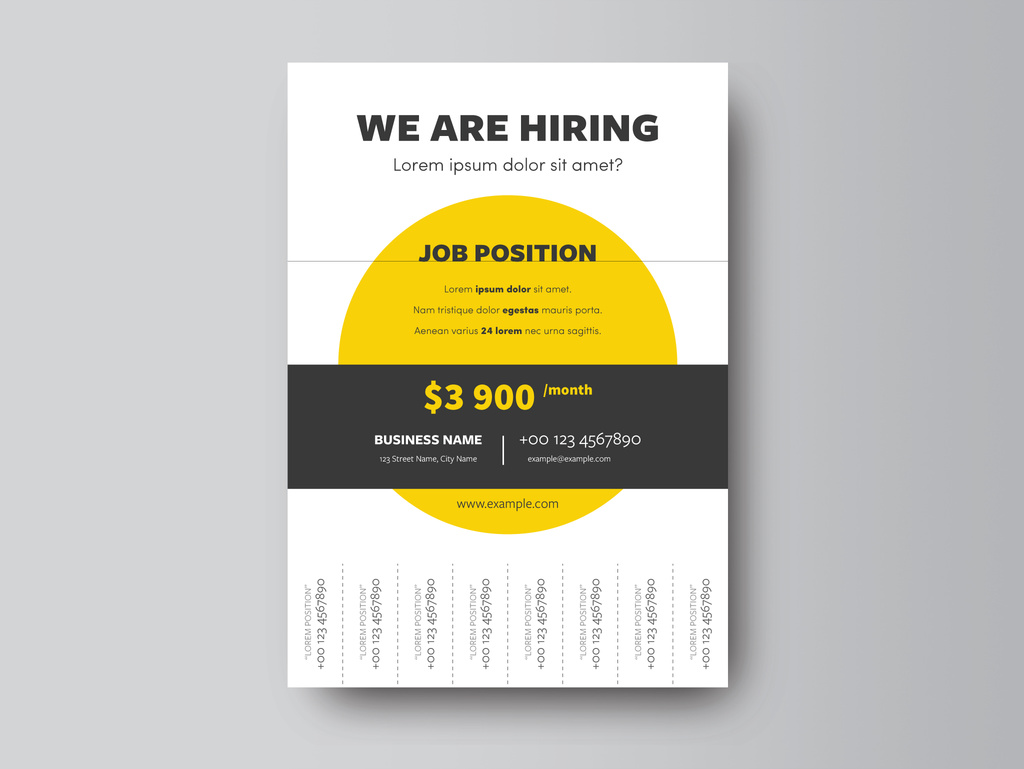Flyer With Tear Off Tabs Template
