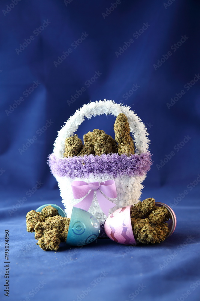 Marijuana Easter Basket and Eggs Stock Photo | Adobe Stock
