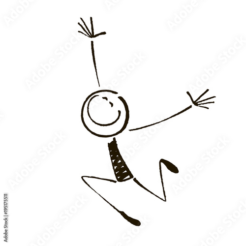 Happy Stick Figure 4 Stock Vector Adobe Stock