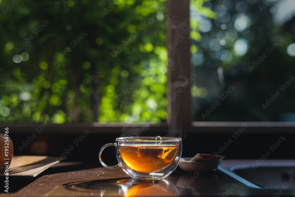 Morning tea waiting in the kitchen Stock Photo | Adobe Stock