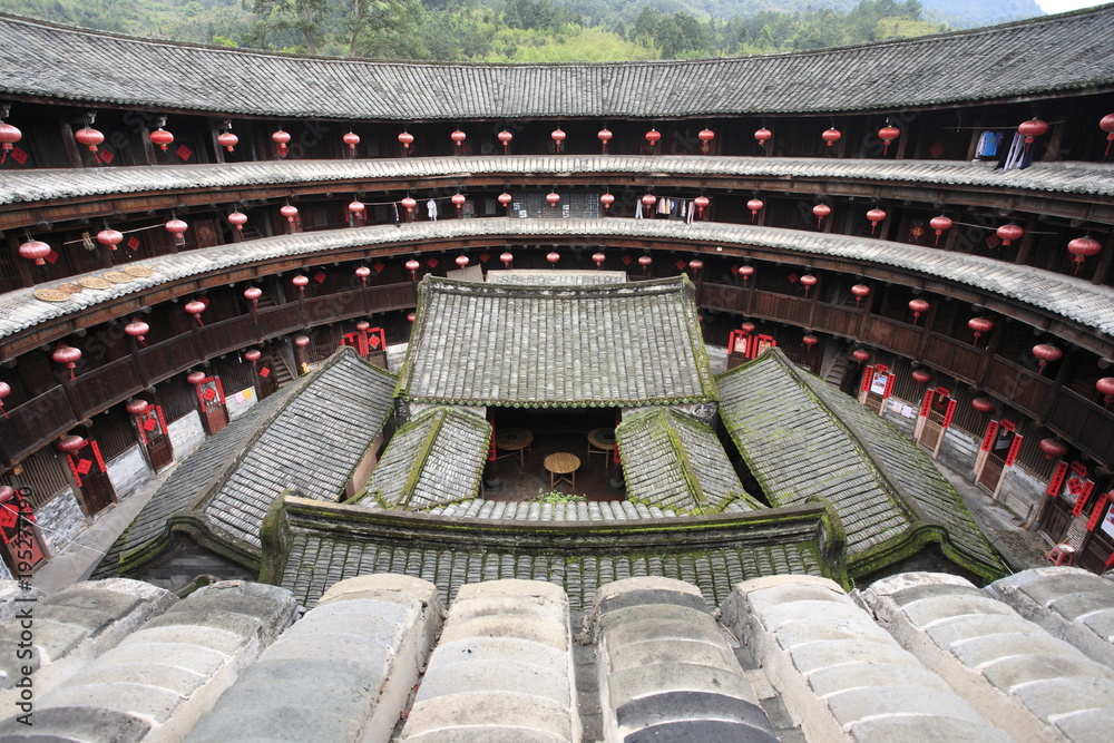 "Yan Xiang Lou", one of the famous Fujian Tulou buildings Stock Photo ...