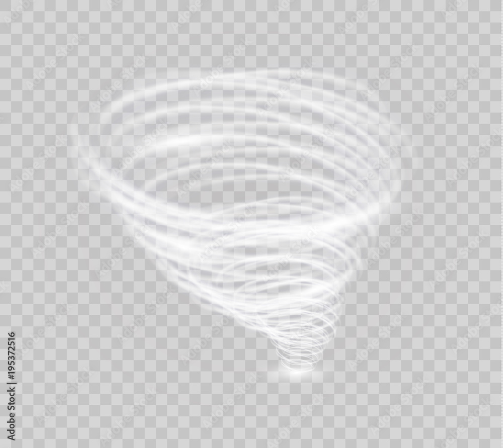 A glowing tornado. Rotating wind. Beautiful wind effect. Isolated on a ...