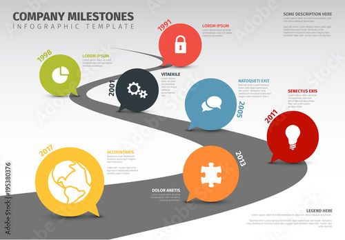 Winding Path Timeline Inforgraphic Layout Stock Template | Adobe Stock