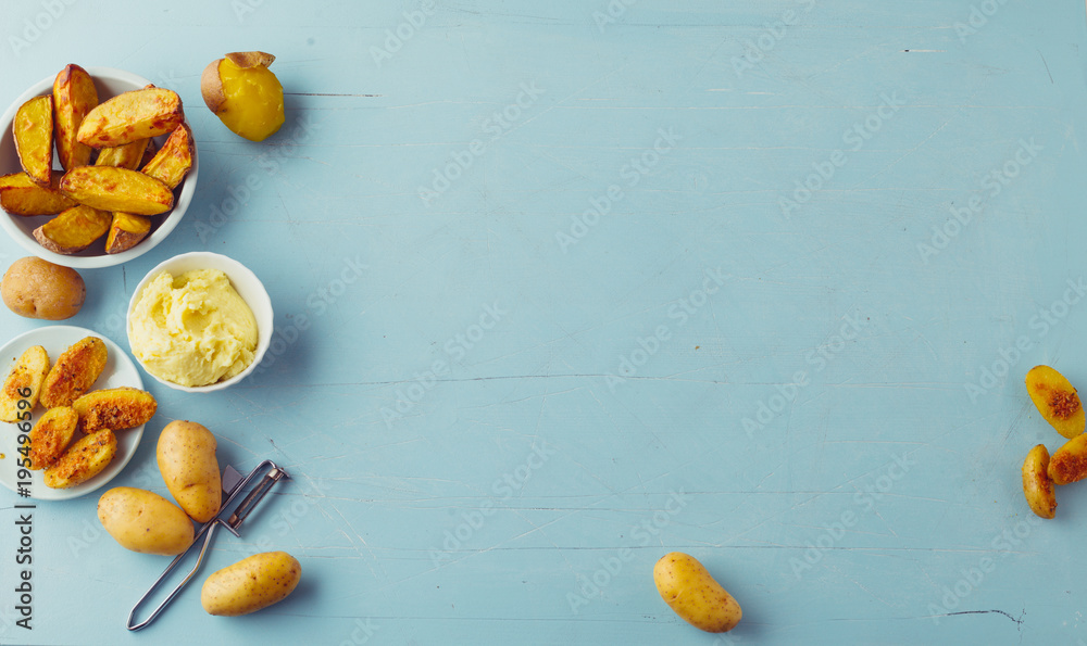 Potato background with copy space Stock Photo | Adobe Stock