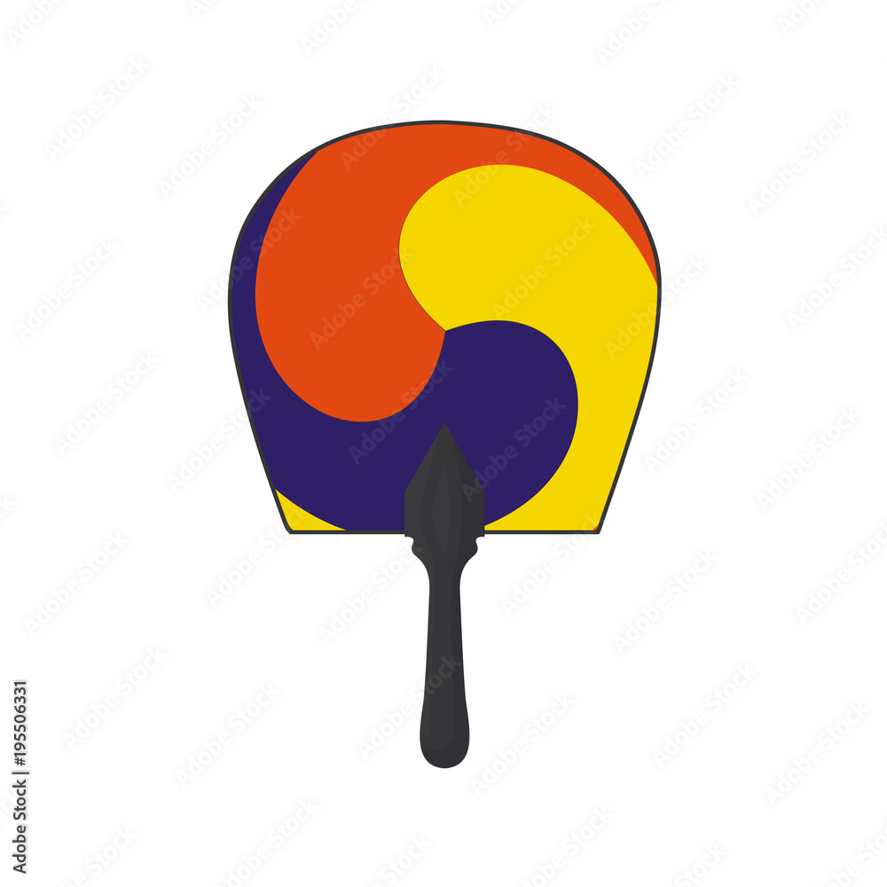 Vector illustration for Korean community: traditional round hand fan ...
