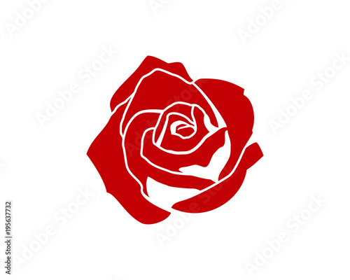 Red Rose Flower Sign Symbol Vector Stock Vector | Adobe Stock