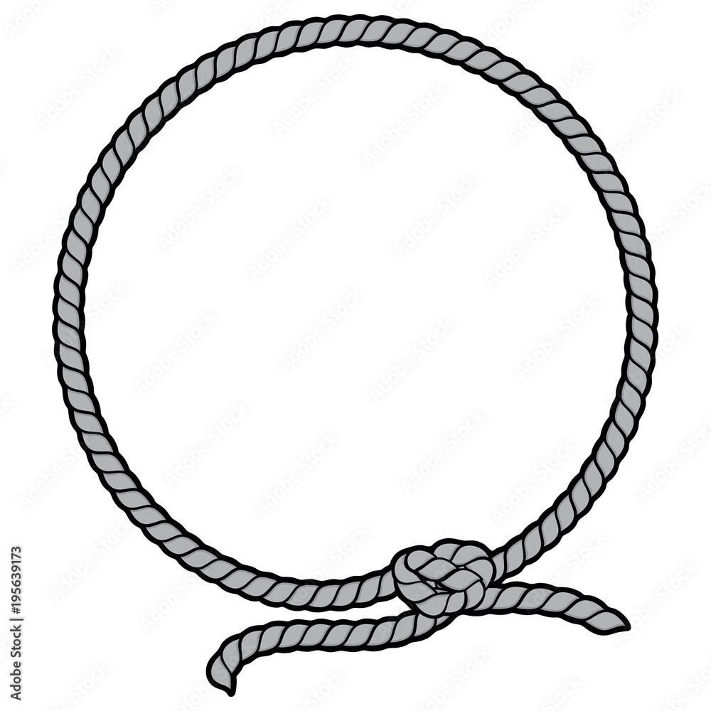 Rope Border Lasso Illustration - A vector cartoon illustration of a ...