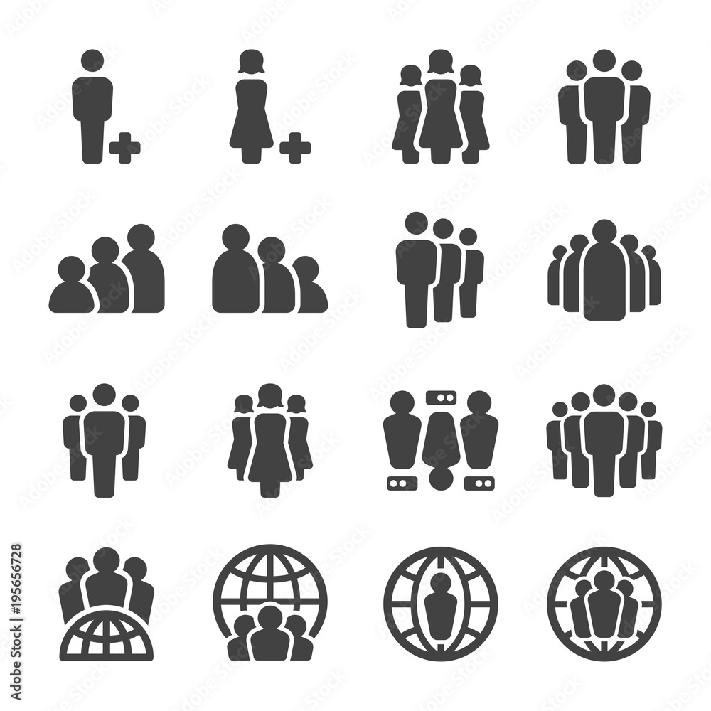 people,population icon set Stock Vector | Adobe Stock
