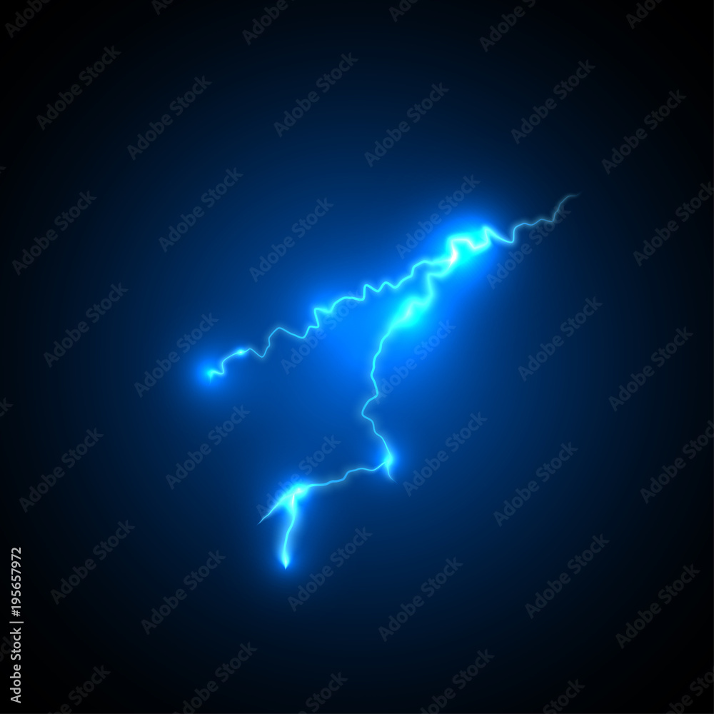 Blue lightning Storm bolt Stock Vector | Adobe Stock