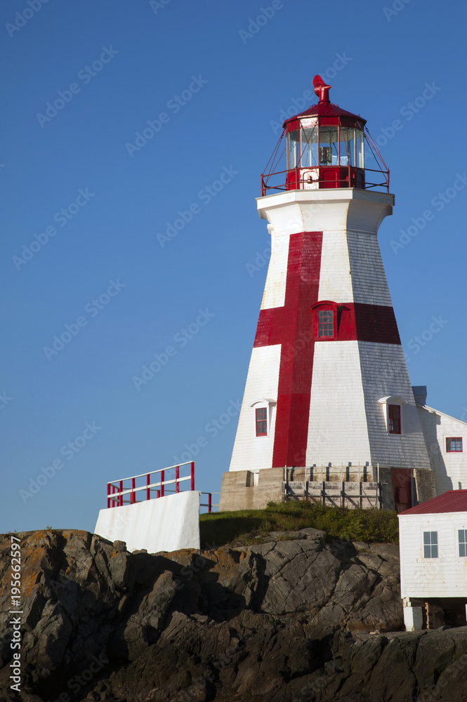 Head Harbor Lighthouse Tower with Its Unique Painted Cross on ...