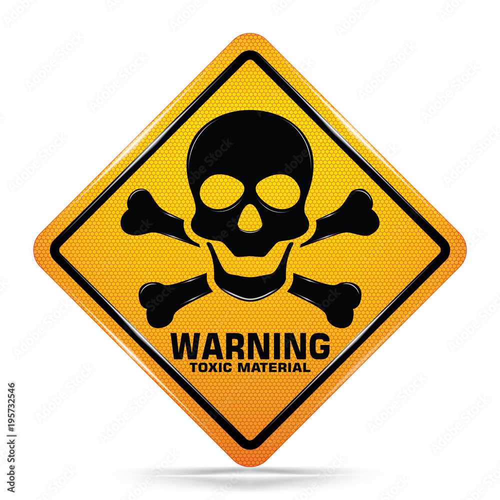 International Toxic Hazard Symbol, Yellow Warning Dangerous icon on ...