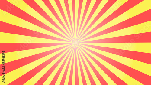 Red yellow rays background. Sun rays poster. Sunbeams. Pop Art ...