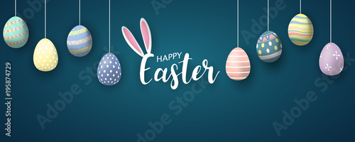 Happy Easter background. Vector illustration. Stock Vector | Adobe Stock