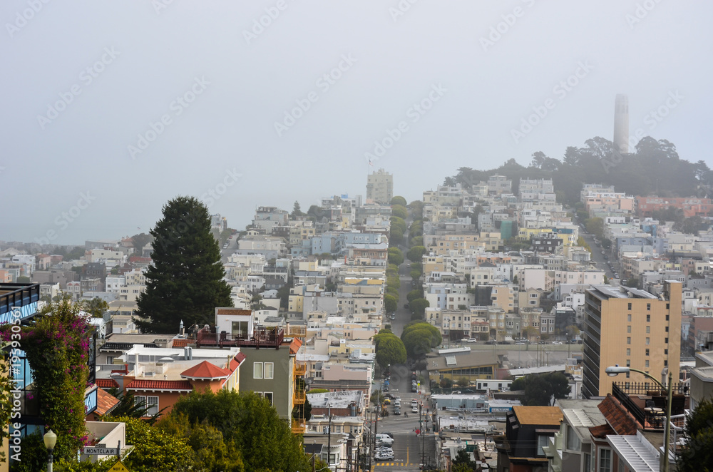 Russian hill views in San Francisco Stock Photo | Adobe Stock