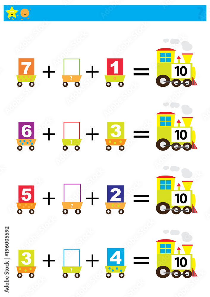 Educational math game for children / mathematics illustration with ...