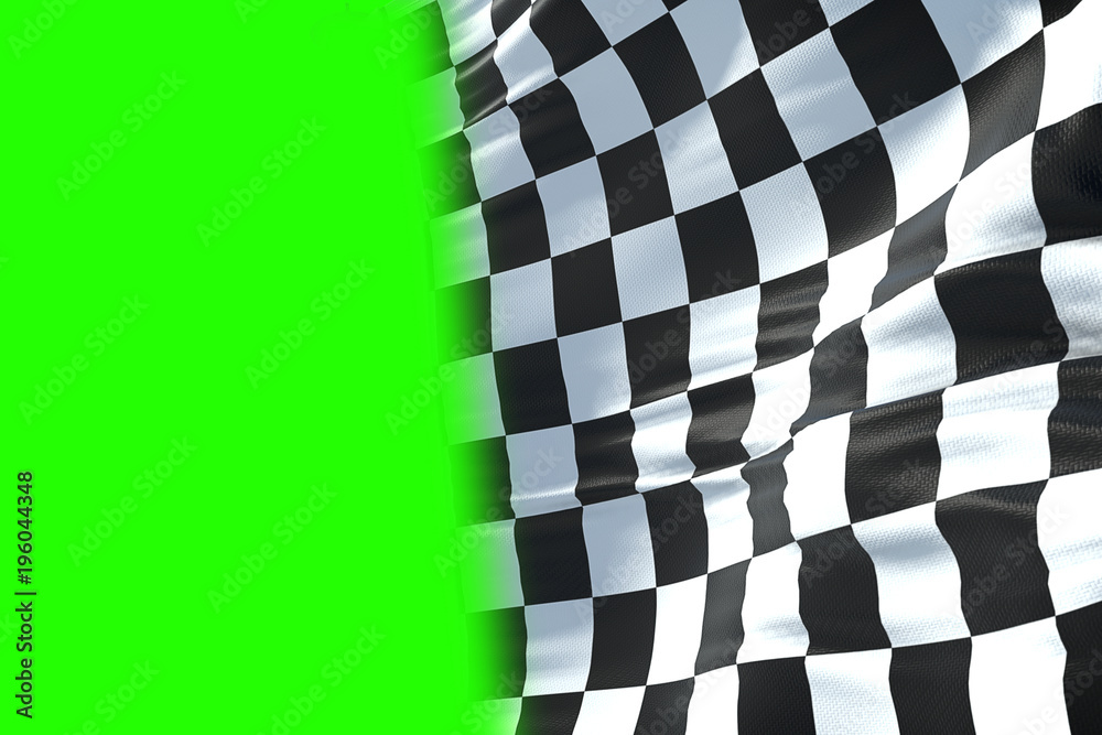 3D rendering, checkered flag, end race background, formula one ...