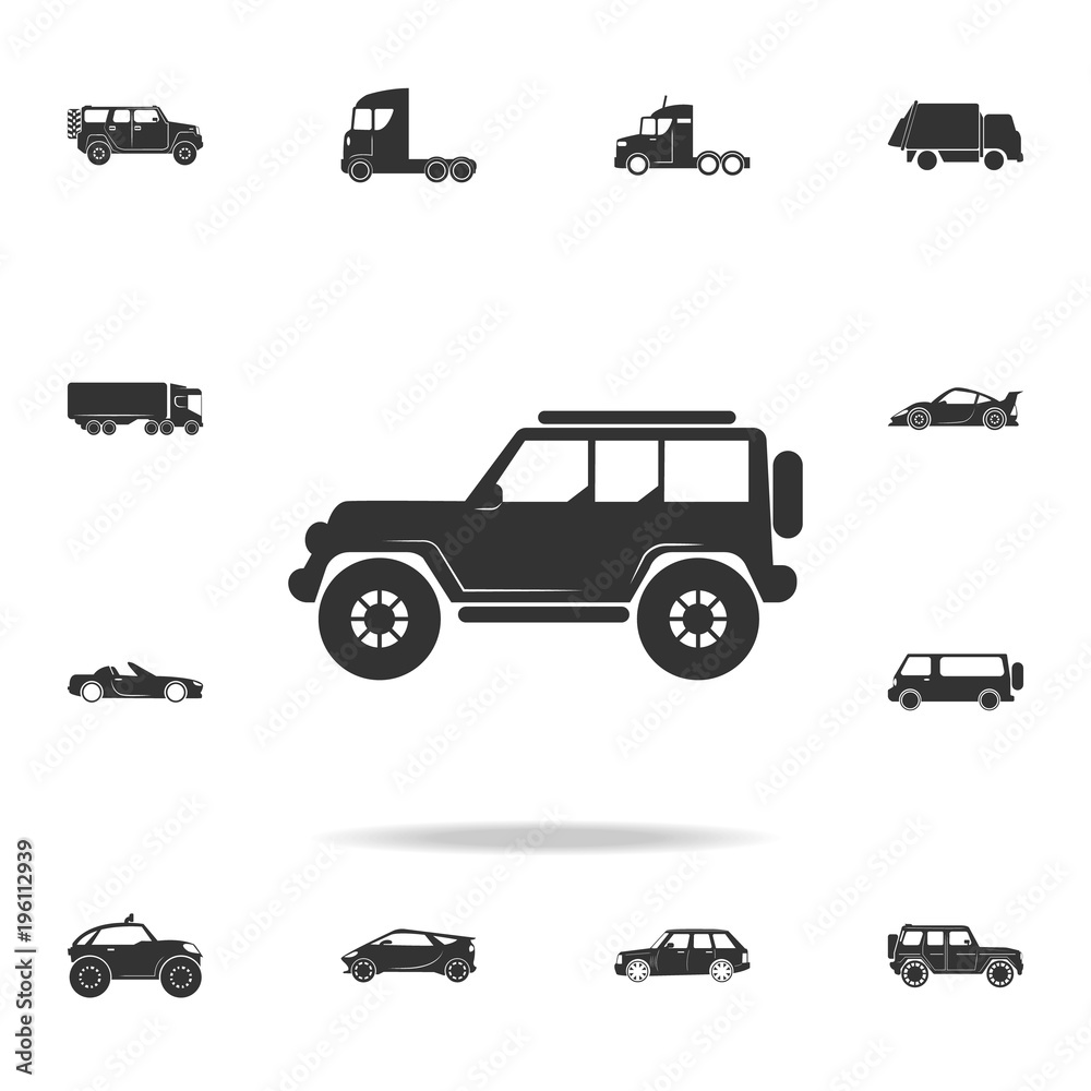 Off-road car icon. Detailed set of transport icons. Premium quality ...