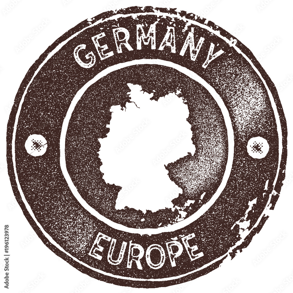 Germany map vintage stamp. Retro style handmade label, badge or element ...