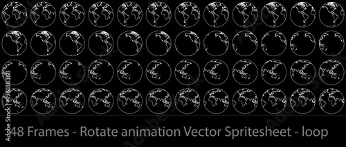 Globe rotation animation sprite sheet loop animation, Globe rotation ...