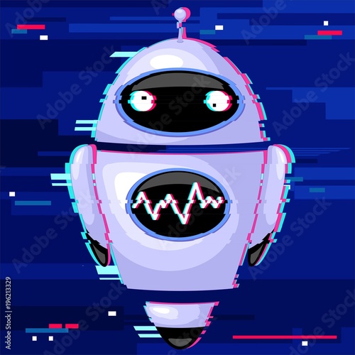 Robot Android Glitch Effect Distorted Stock Vector Adobe Stock