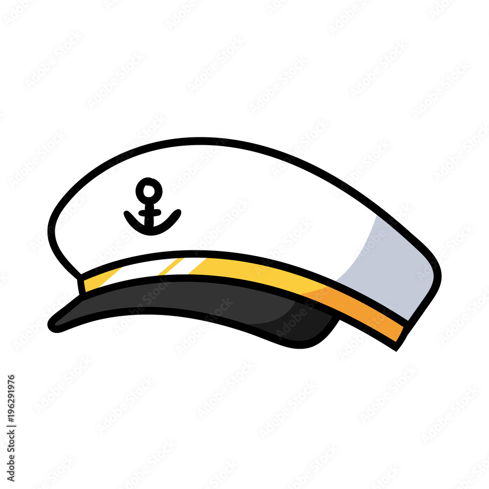 Cartoon Sea Captain Hat Stock Vector | Adobe Stock
