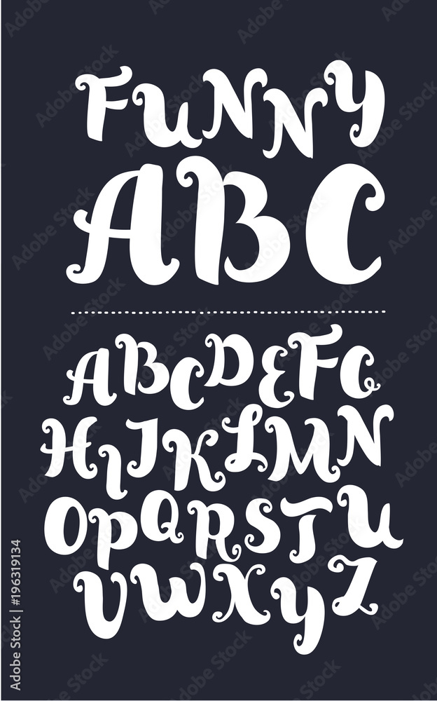 Handwritten brush style modern calligraphy cursive font with flourishes ...