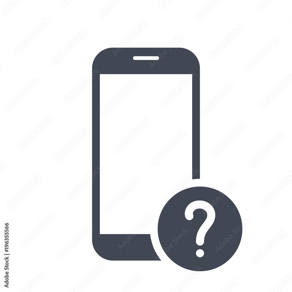 Mobile phone icon with question mark. Mobile phone icon and help, how ...