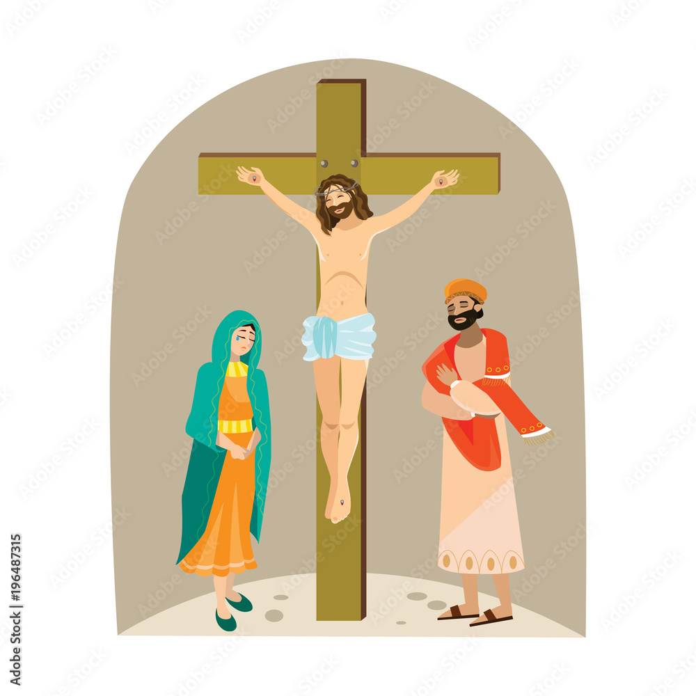 Holy week Good Friday, crucifixion of Jesus and his death, Stations of ...