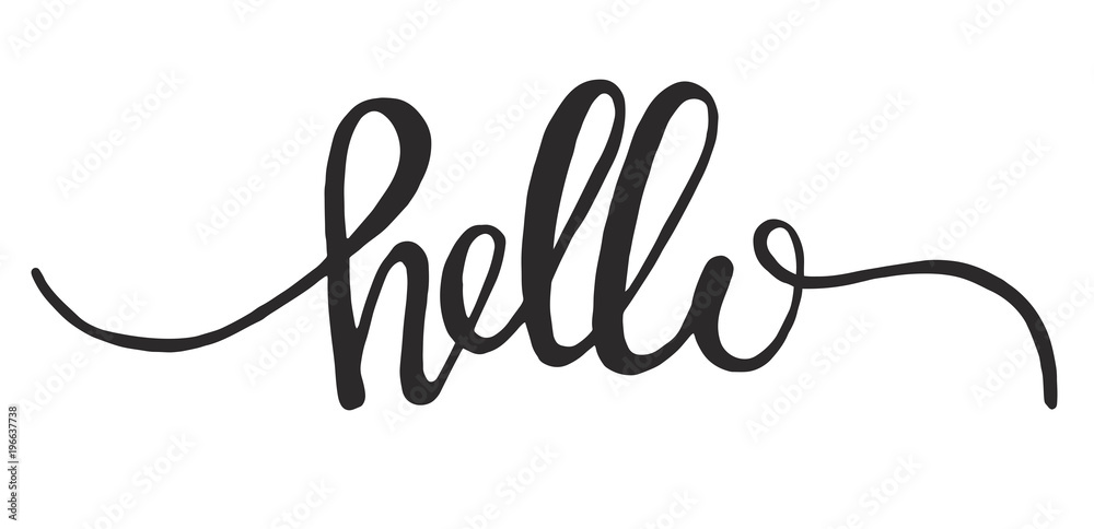 Hand drawn word hello vector icon Stock Vector | Adobe Stock