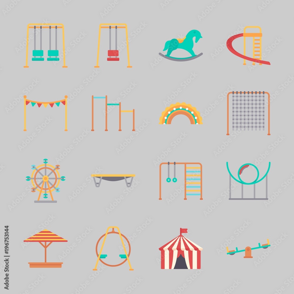 Icons about Amusement Park with horizontal bar, climb , amusement park ...