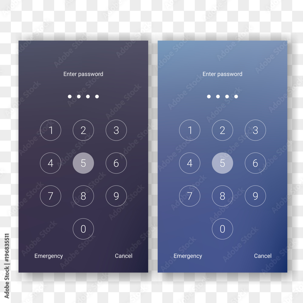 Screen lock unlock numeric password for smartphone display background ...