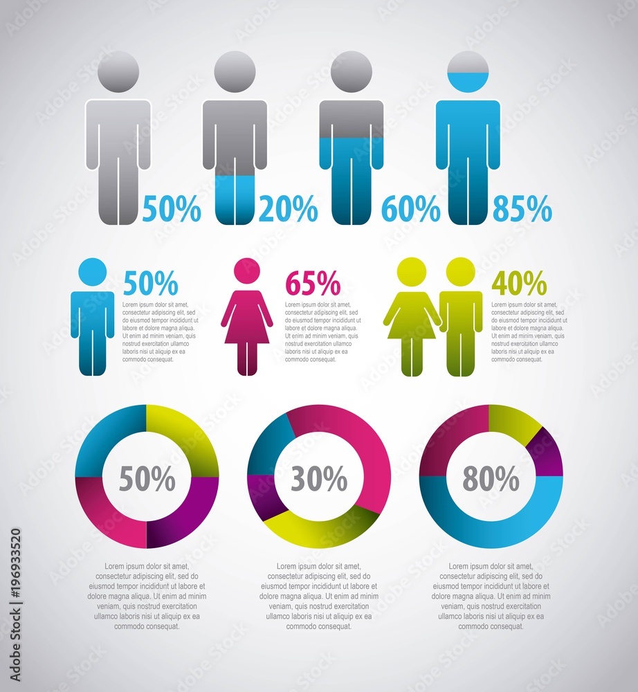 business statistics graph demographics population chart people modern ...