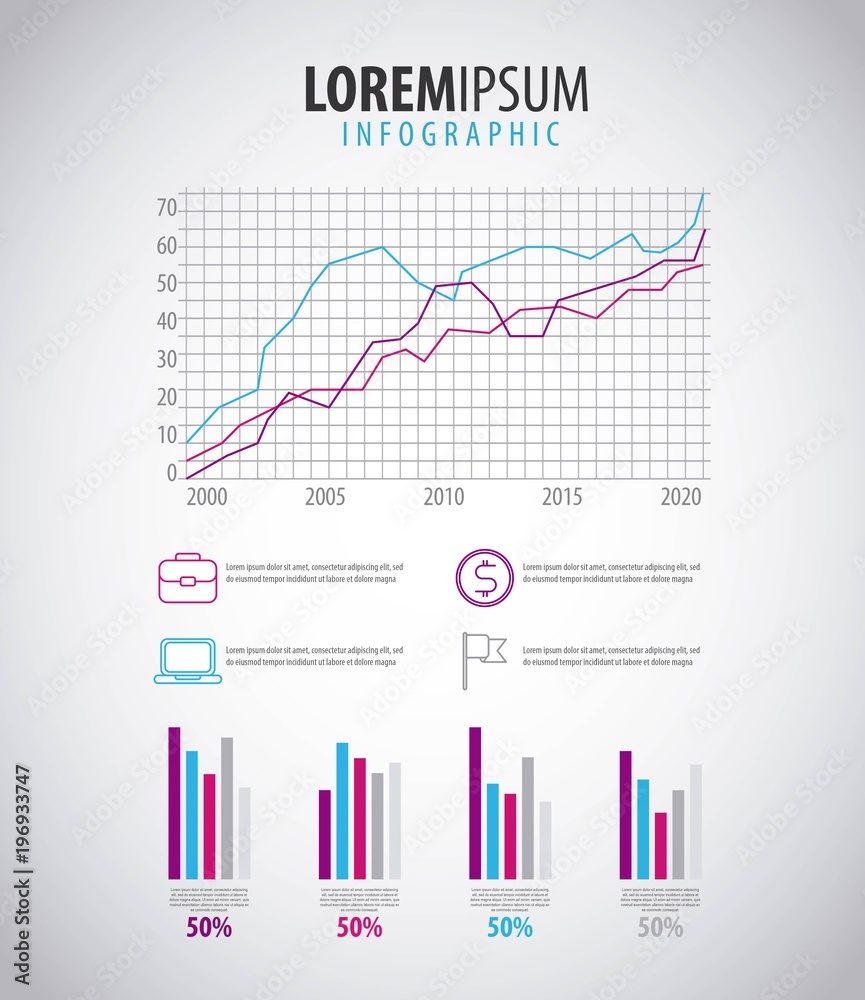 infographic linear diagram bar graph statistics data vector ...
