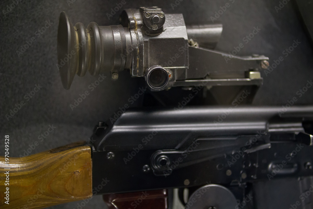 Soviet military automatic rifle with night vision - russian weapon ...
