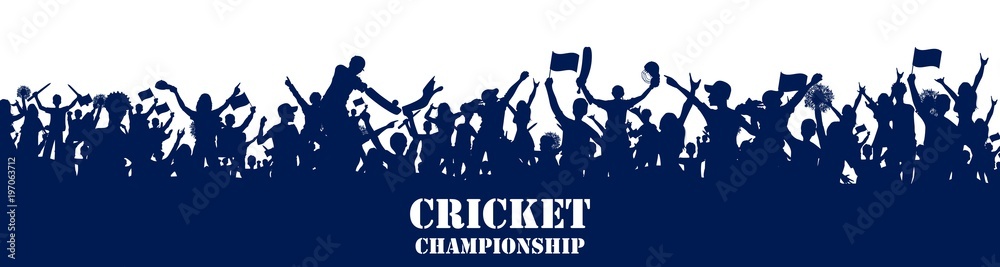 Stadium of Cricket with pitch for champoinship match and supporter fan ...