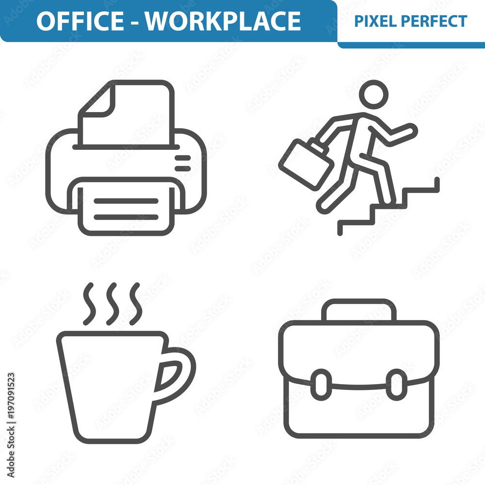 Office and Workplace Icons. Professional, pixel perfect icons depicting ...