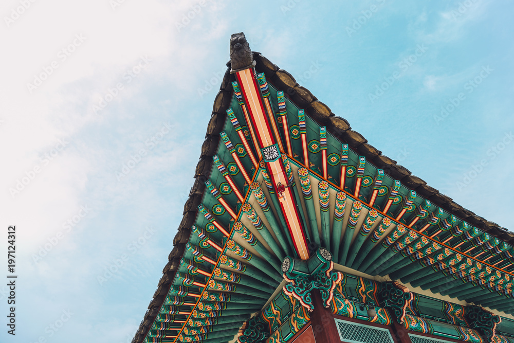 Changdeokgung Palace, Korean traditional eaves and roof in Seoul, Korea ...