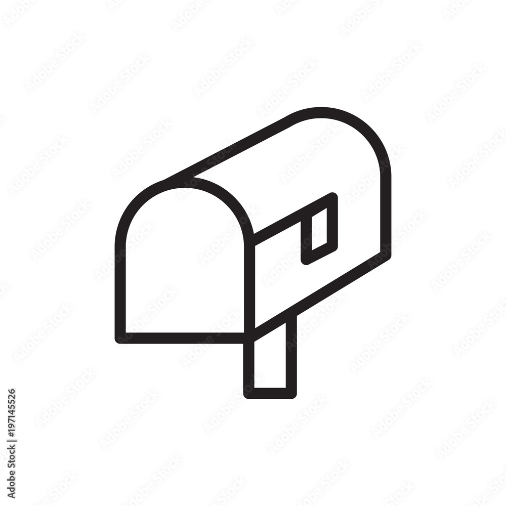 empty mailbox outlined vector icon. Modern simple isolated sign. Pixel ...