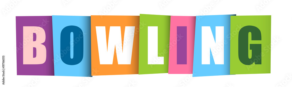 BOWLING COLOURFUL LETTERS ICON Stock Vector | Adobe Stock