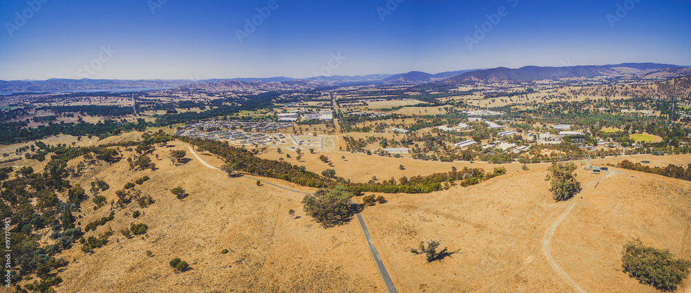 Aerial panoramic landscape of Killara and Bandiana - small towns in ...