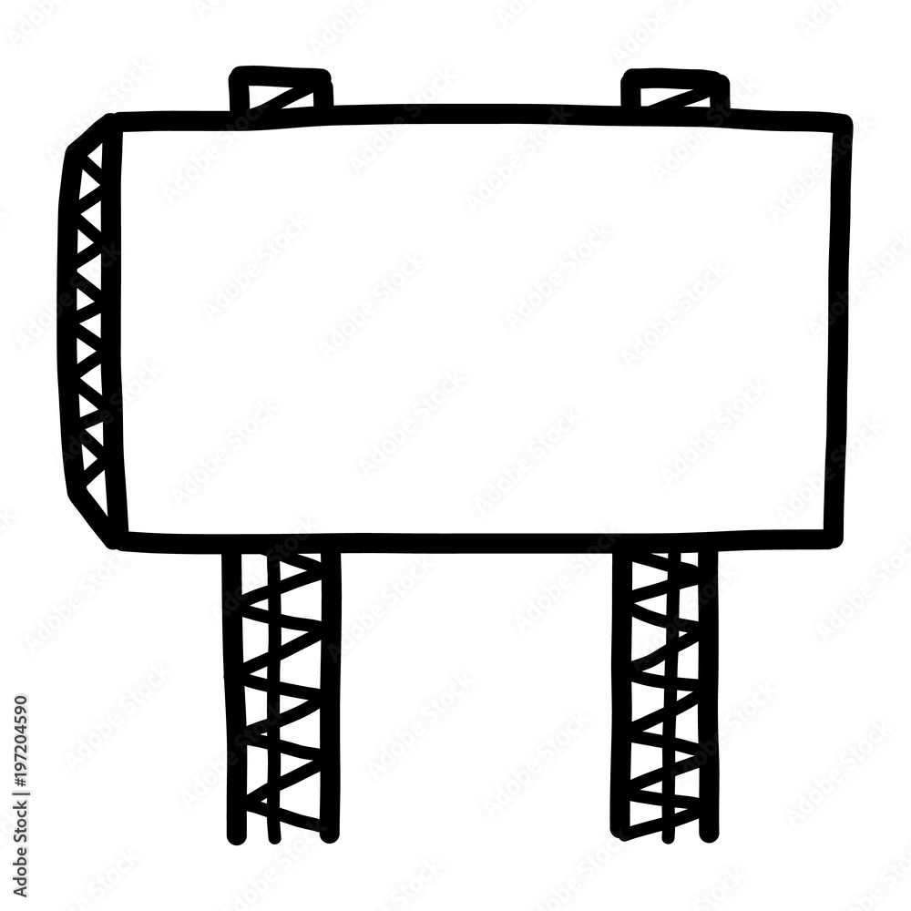 advertising board / cartoon vector and illustration, black and white ...