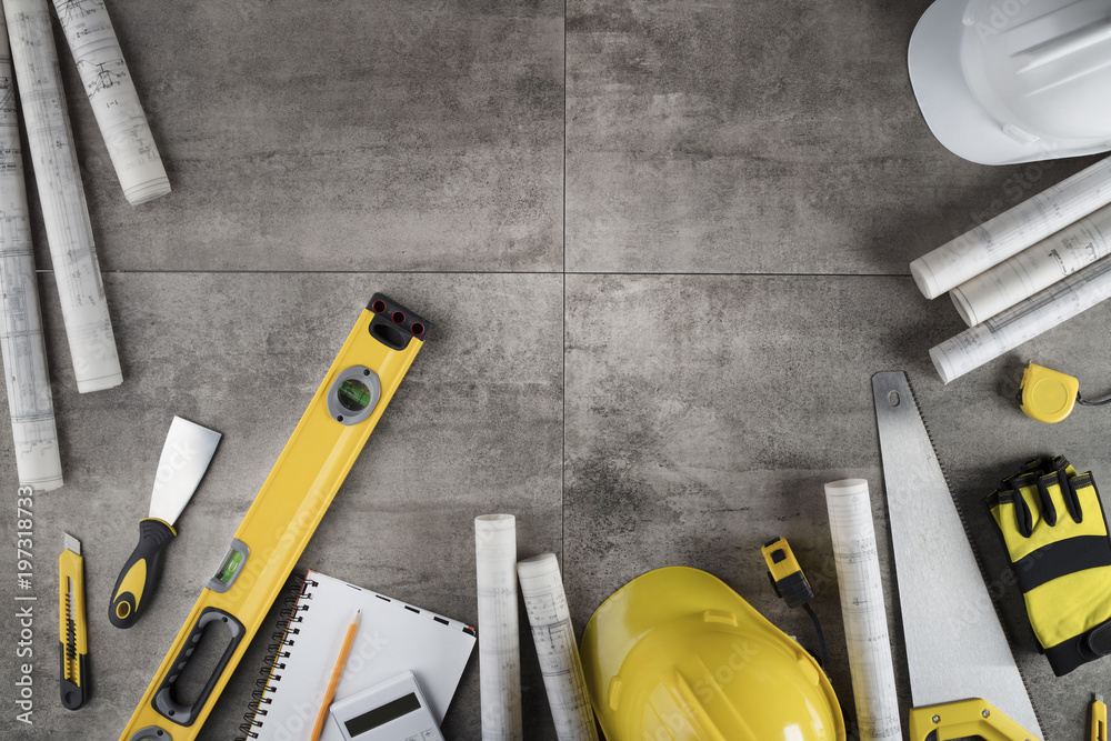 Contractor concept background. Stock Photo | Adobe Stock