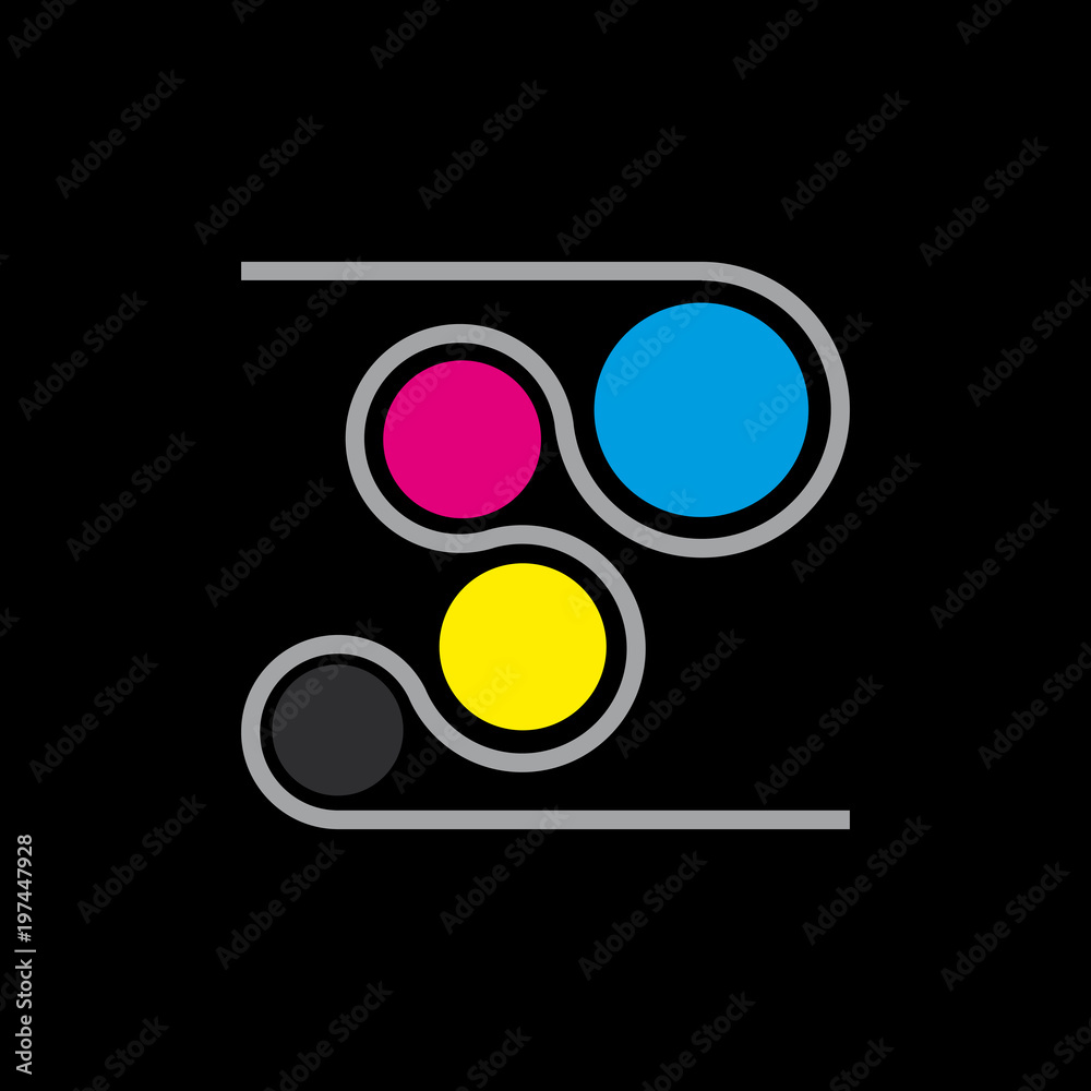 Vector sign CMYK, Printing Stock Vector | Adobe Stock
