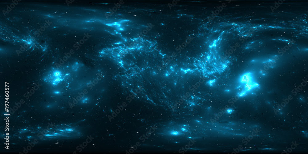 360 Equirectangular projection. Space background with nebula and stars ...