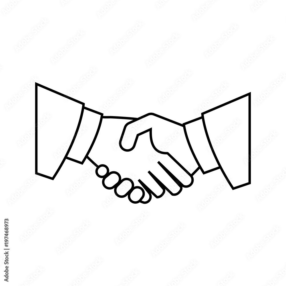 Vector de Stock Icono plano manos unidas lineal en color negro | Adobe ...