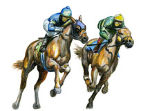 Horse Racing Painting Free Stock Photo - Public Domain Pictures
