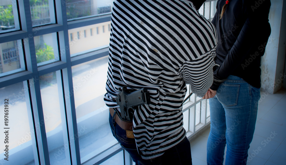 Terrorist criminals with gun kidnapping young women for a hostage in ...