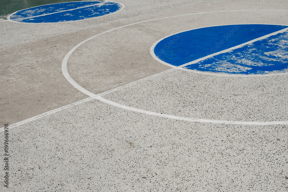 lines on sports field , outdoor basketball court ground detail Stock ...