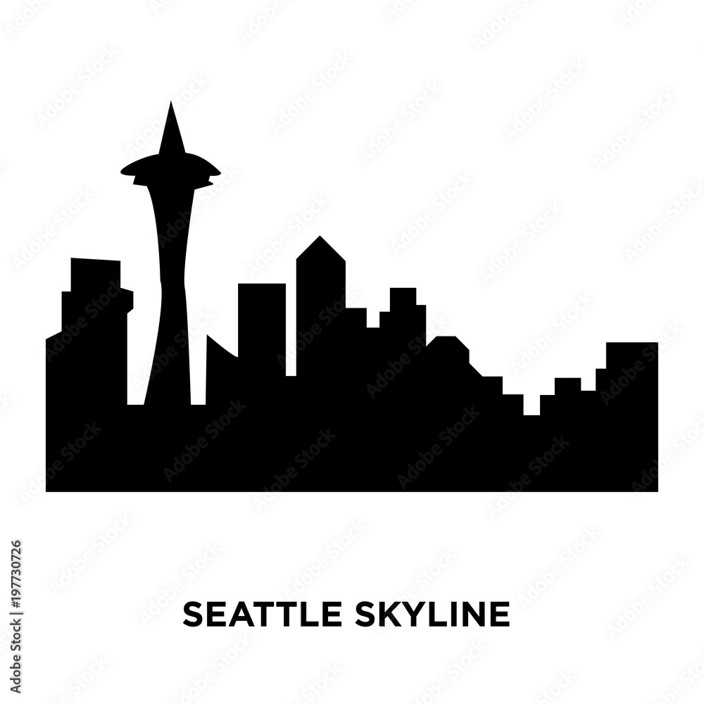 seattle skyline on white background, vector illustration Stock Vector ...