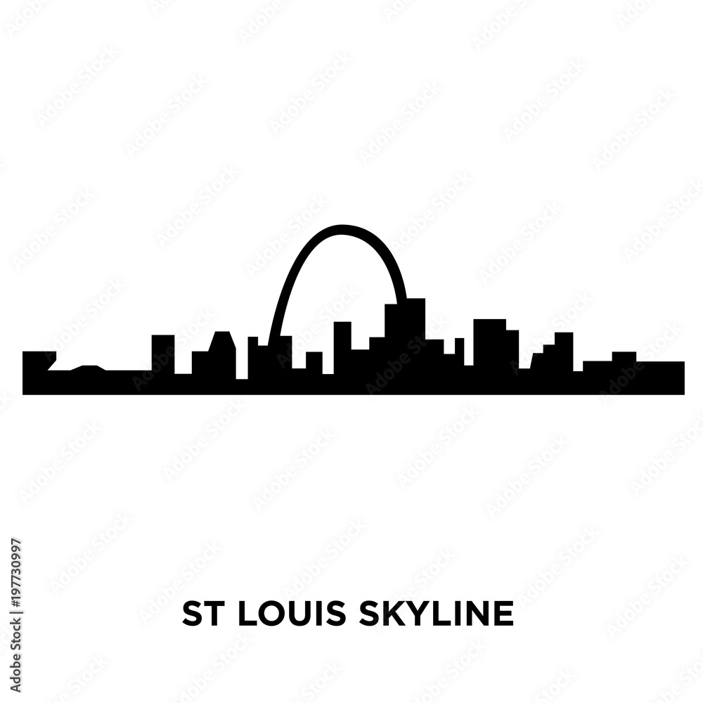 st louis skyline silhouette on white background, vector illustration ...